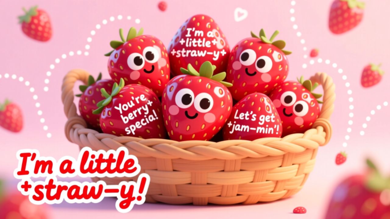 300+ Sweet Strawberry Puns That'll Make You Berry Happy